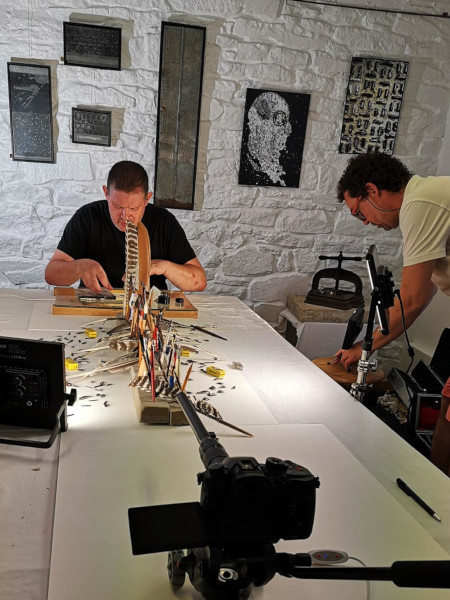 in the workshop: Filming in progress