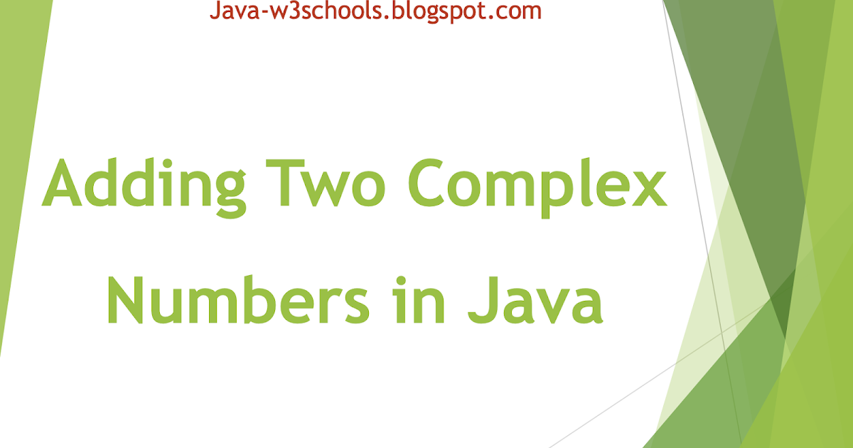 Java Program To Add Two Complex Numbers