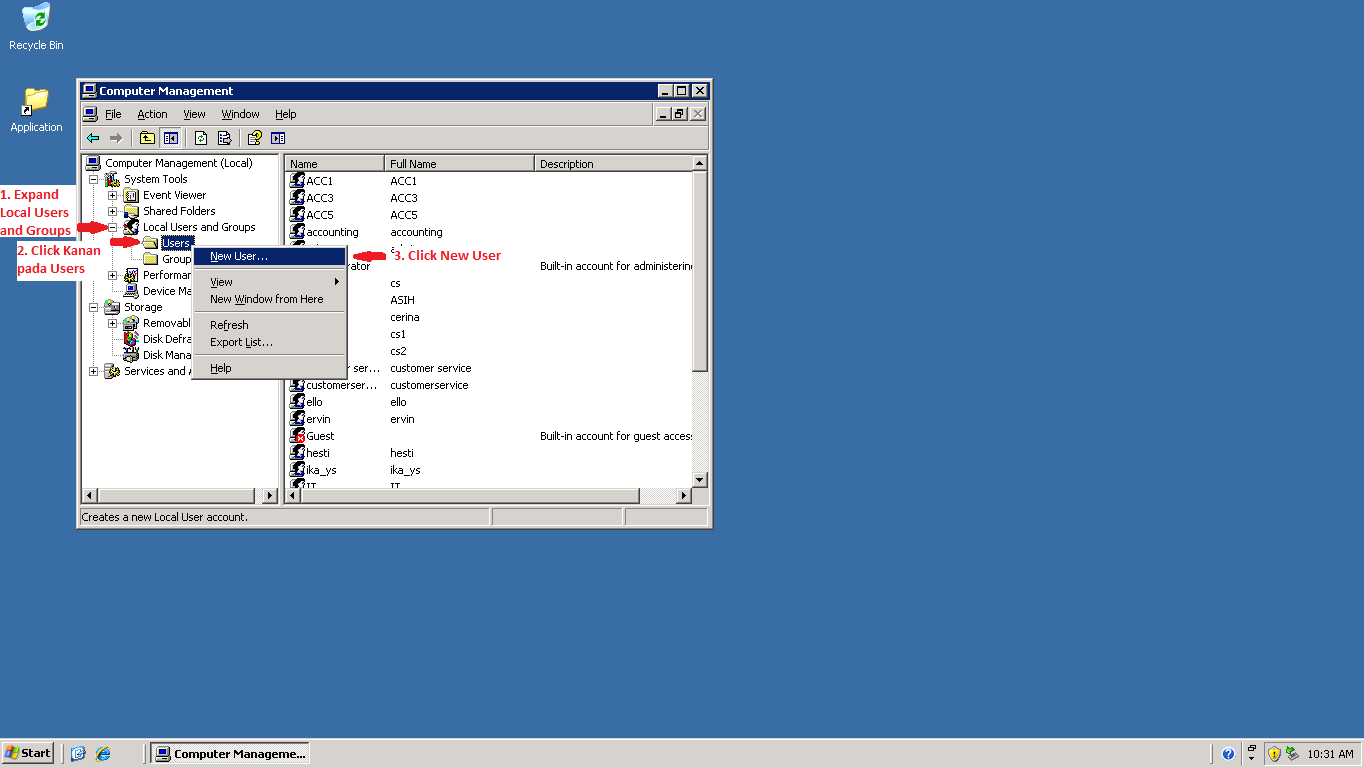 Create user pada windows server 2003 ~ ABC ( AKSI BERANGKAT CEPAT )