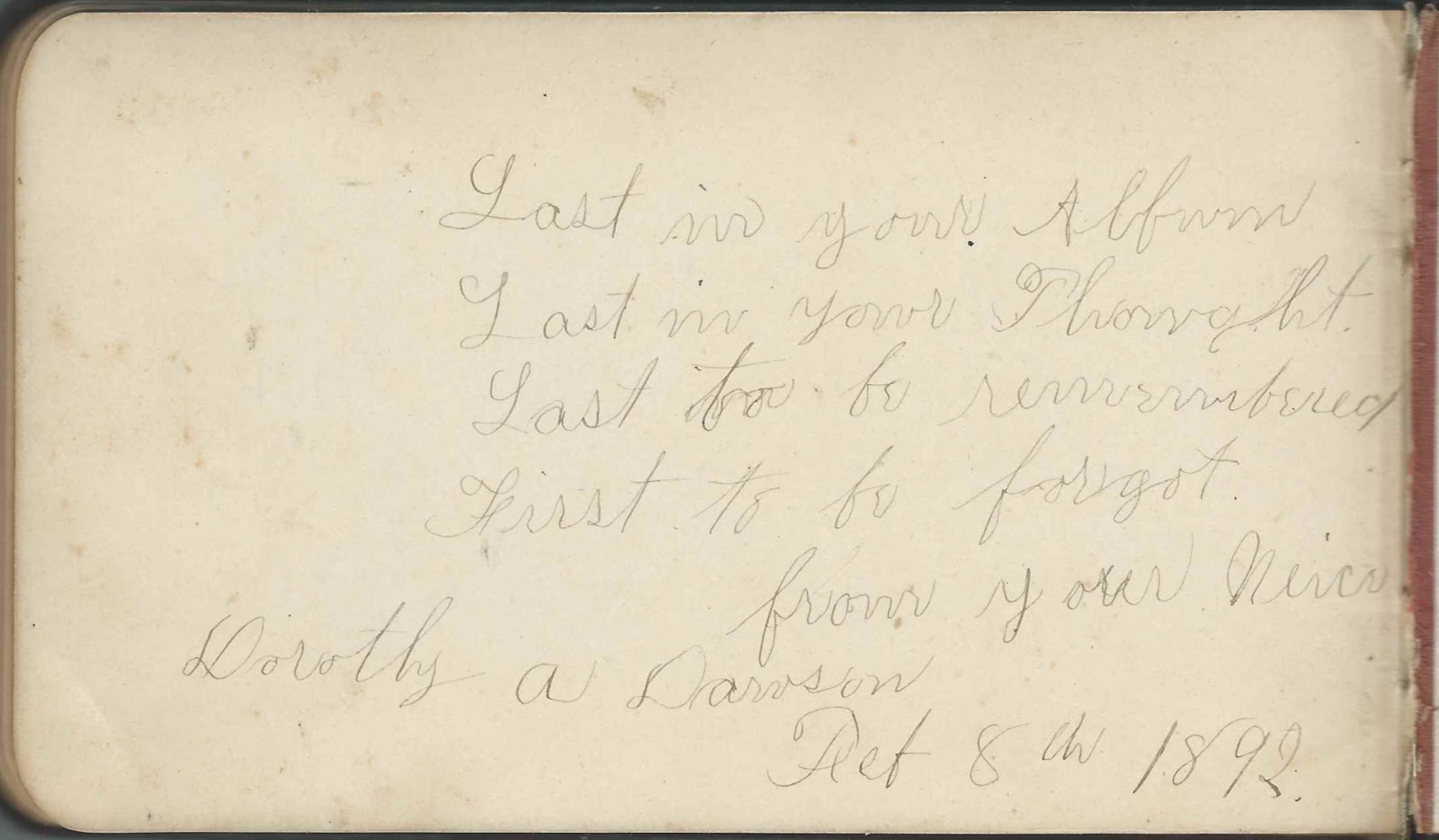 Heirlooms Reunited: 1880s Autograph Album of Croft Thompson, Presumably ...