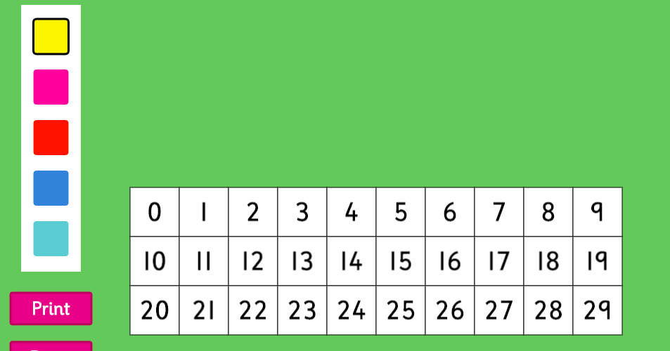 Early Years: Number Chart