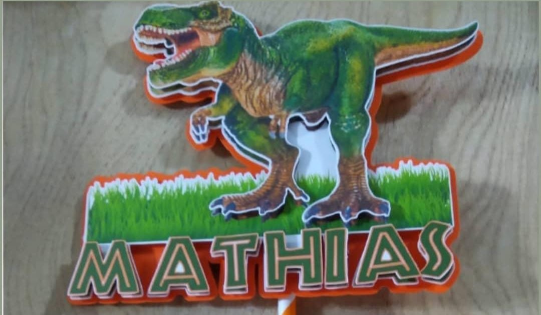 Topper 3D Dinosaurio Mathías 7 - Mis Toppers Tus Toppers