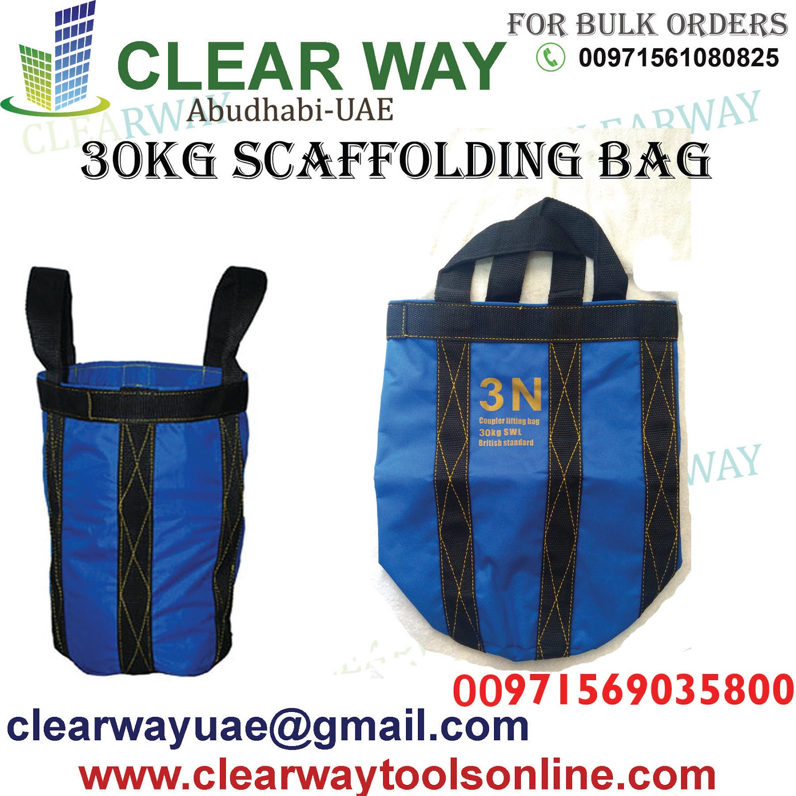 CLEARWAY: 30KG SCAFFOLDING BAG DEALER IN MUSSAFAH , ABUDHABI ,UAE