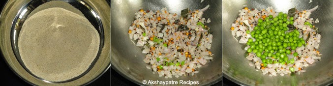 Vidyas Veg Recipes: Rava upma with green peas - Semolina green peas upma