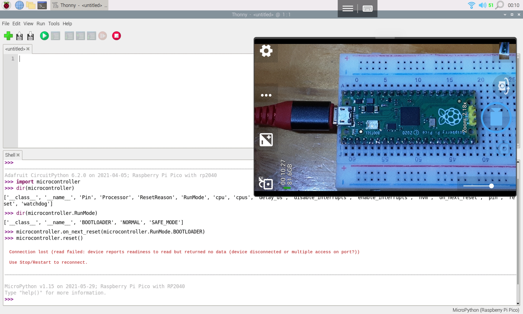 Hello Raspberry Pi Rpi Pico Bootsel Button Broken How To Enter Bootloader Mode Using Python 5942