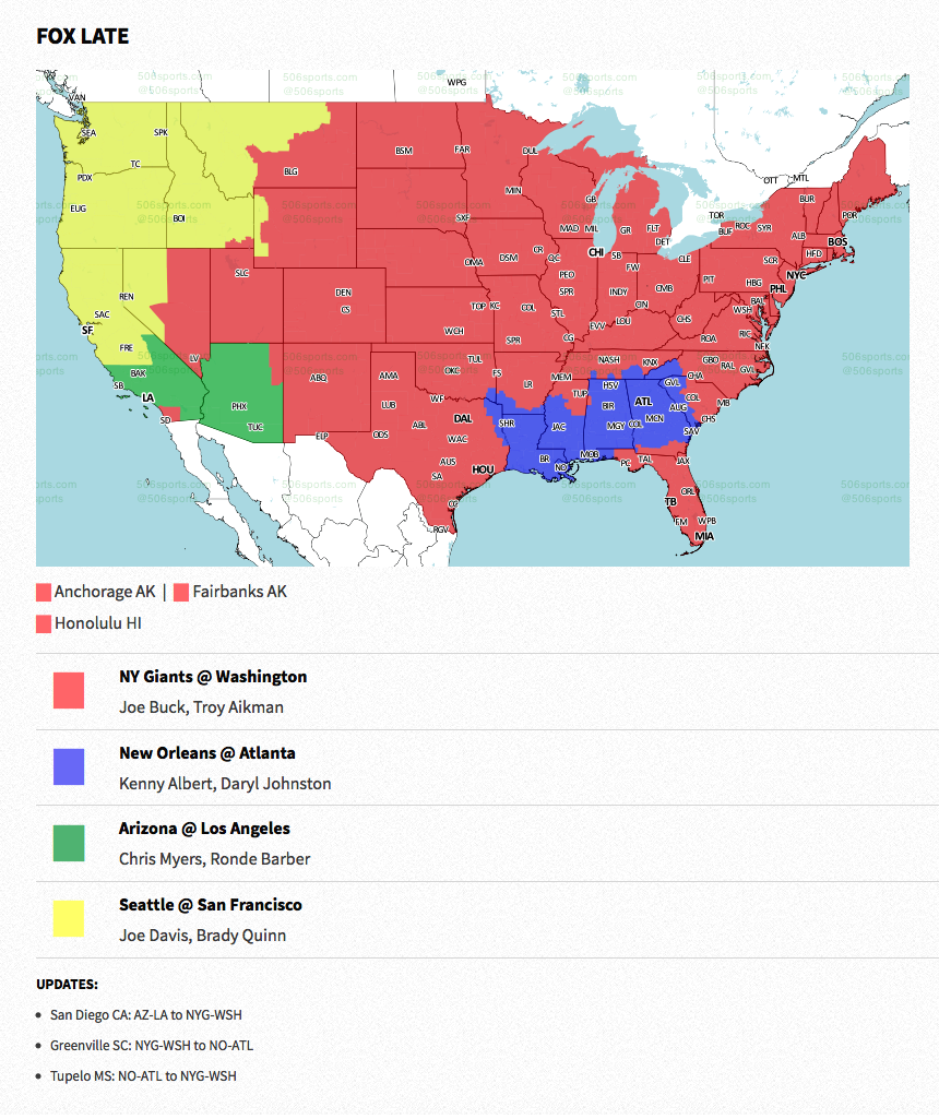 PACKERVILLE, U.S.A.: Week 17 TV Maps
