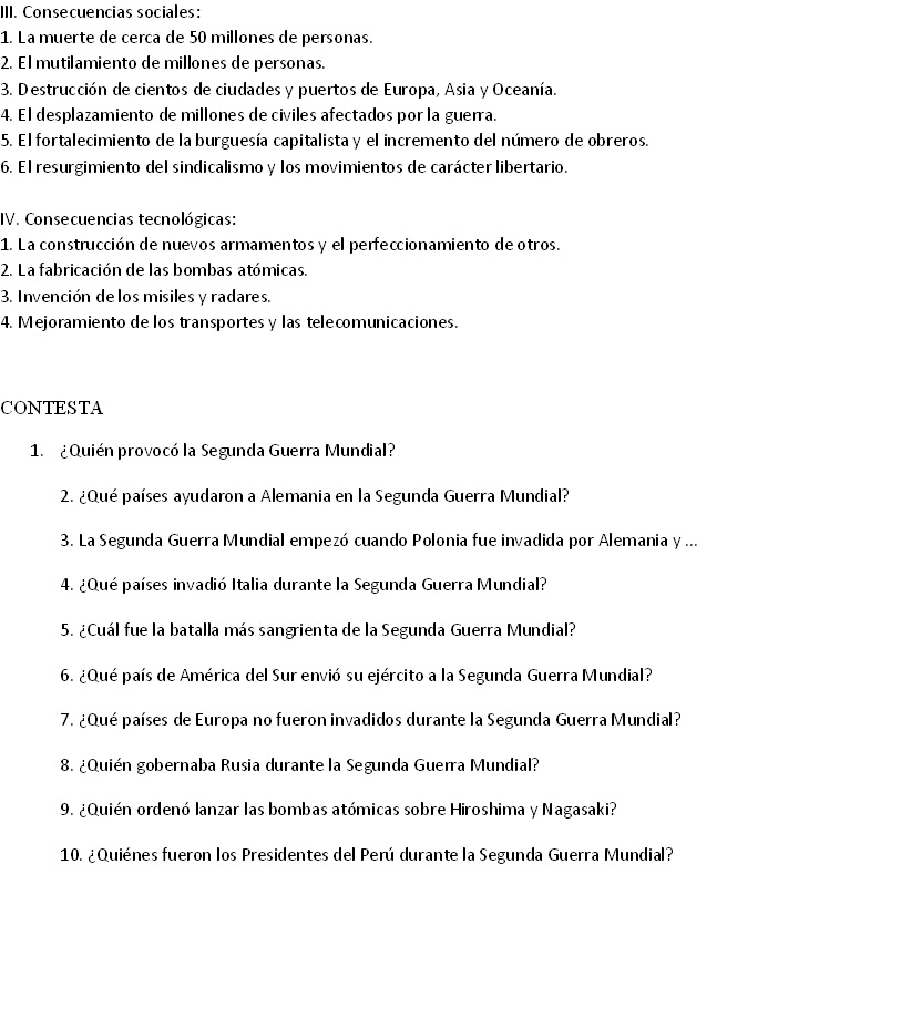 SEGUNDA GUERRA MUNDIAL - todo para tu clase