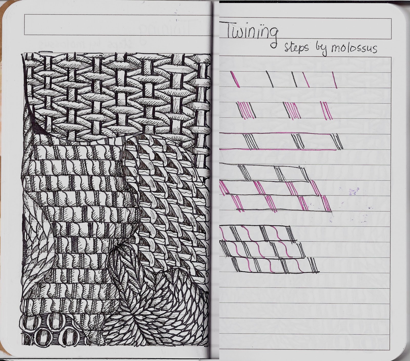 New tangle pattern Twining & Review of the Rhodia Unlimited Pocketsize ...