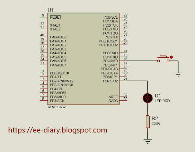 Programming ATmega32 External Interrupt | ee-diary