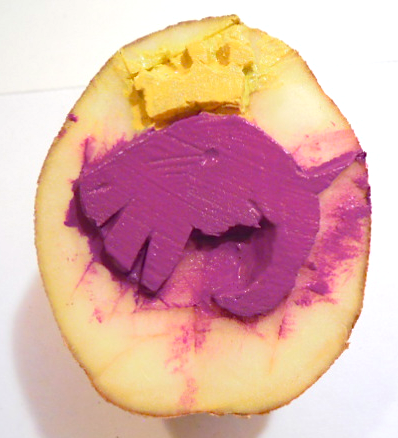 An Elephant a Day: Elephant No. 18: Potato Printing