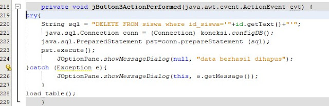 Cara melakukan Edit dan Hapus pada Netbeans