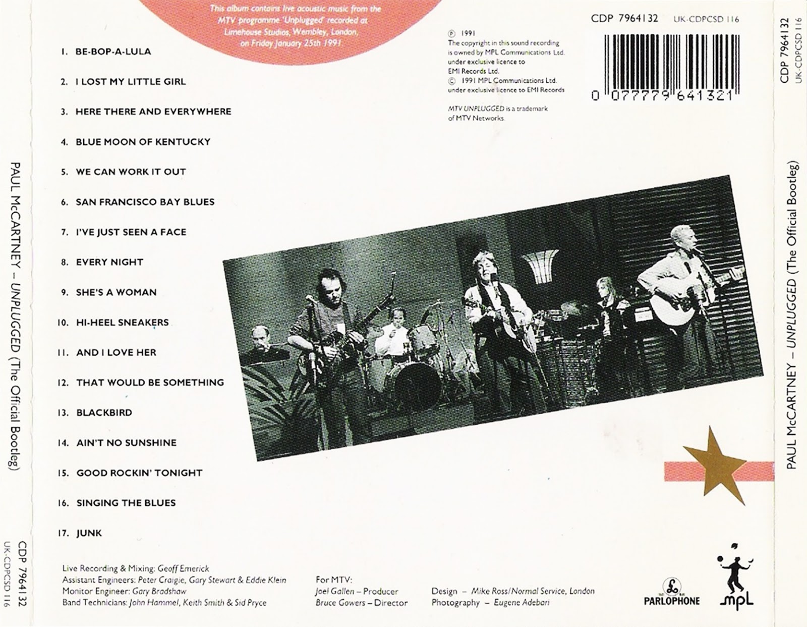 1991 Unplugged (The Official Bootleg) - Paul McCartney - Rockronología