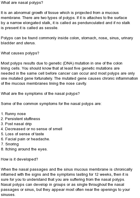 Nasal Polyps Treatment Guide: Sessile Polyp Nasal