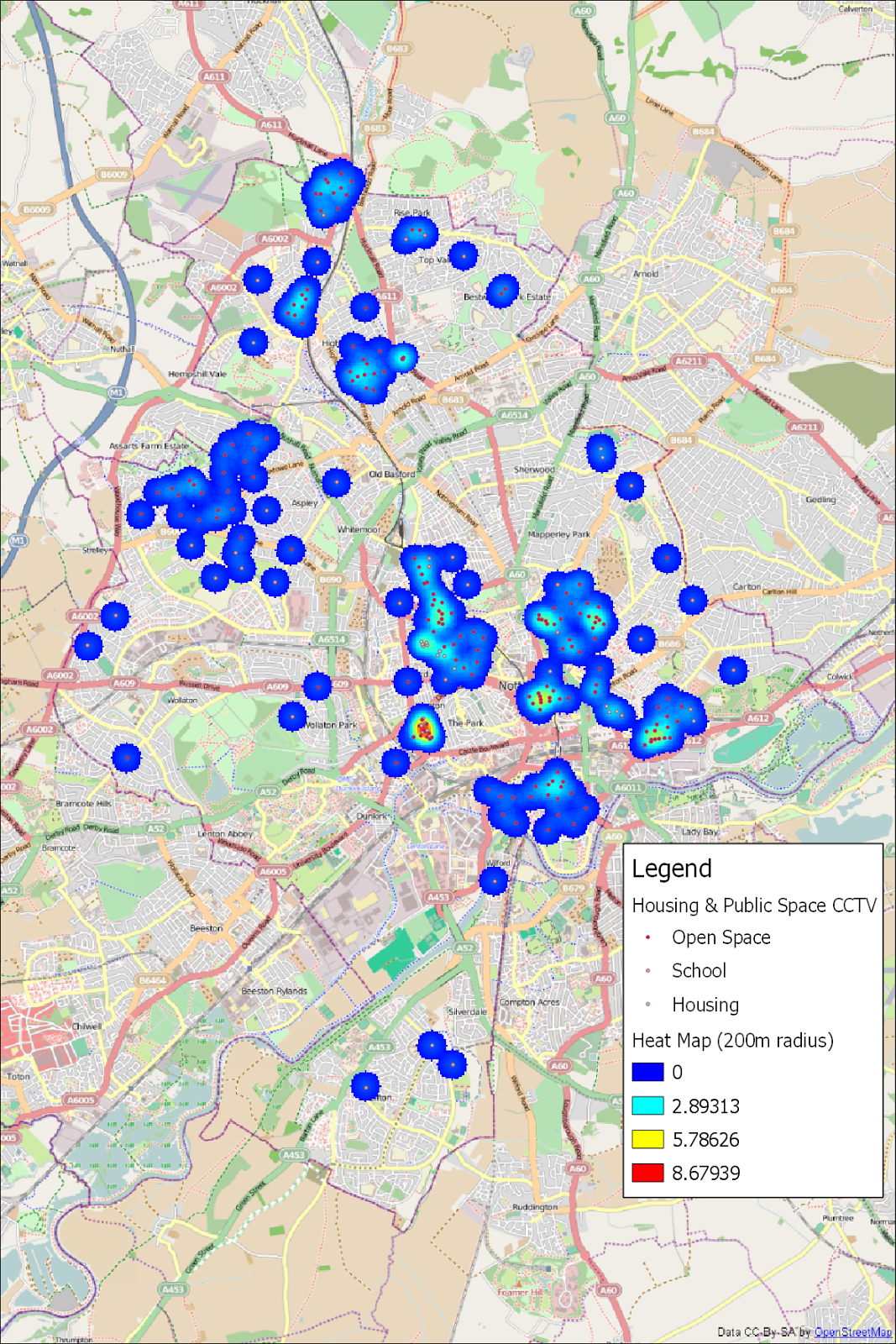 Maps Matter: Nottingham Open Data 1 : CCTV Cameras