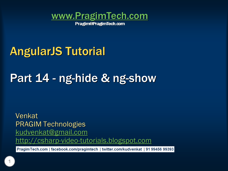 Sql Server Net And C Video Tutorial Ng Hide And Ng Show In Angularjs