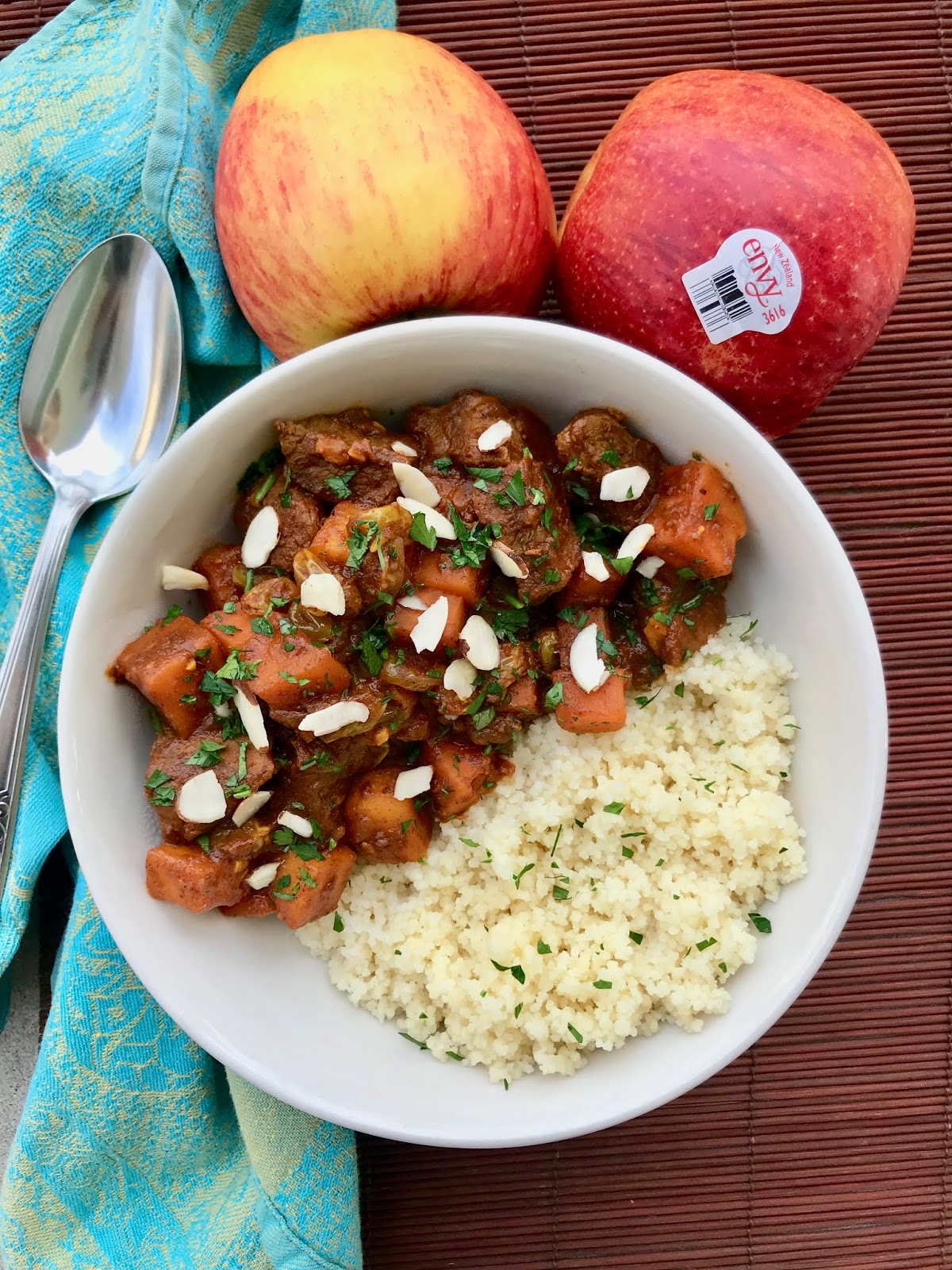 Savory Moments: Moroccan apple and sweet potato beef stew #AppleWeek