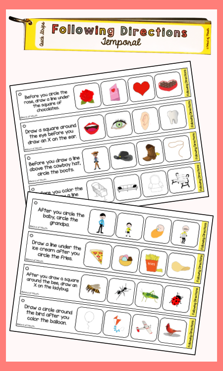 Quick Strips for Following Directions - Word of Mouth