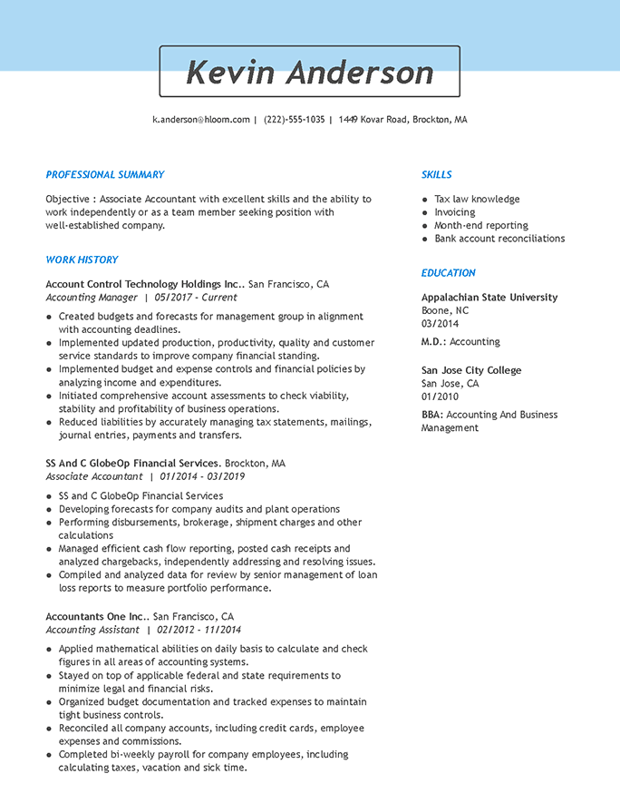 Resume Block Format ~ Medical Resume
