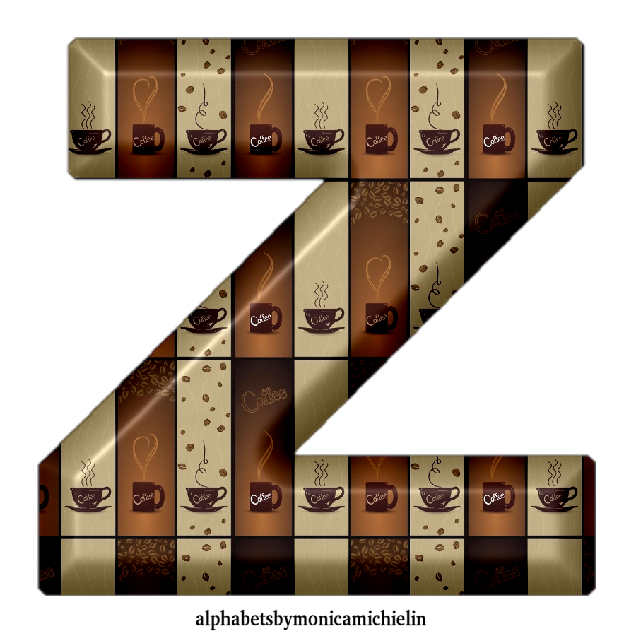 Free Alphabets: COFFEE ALPHABET ARIAL LETTER 'BROWN CUPS OF COFFEE ...