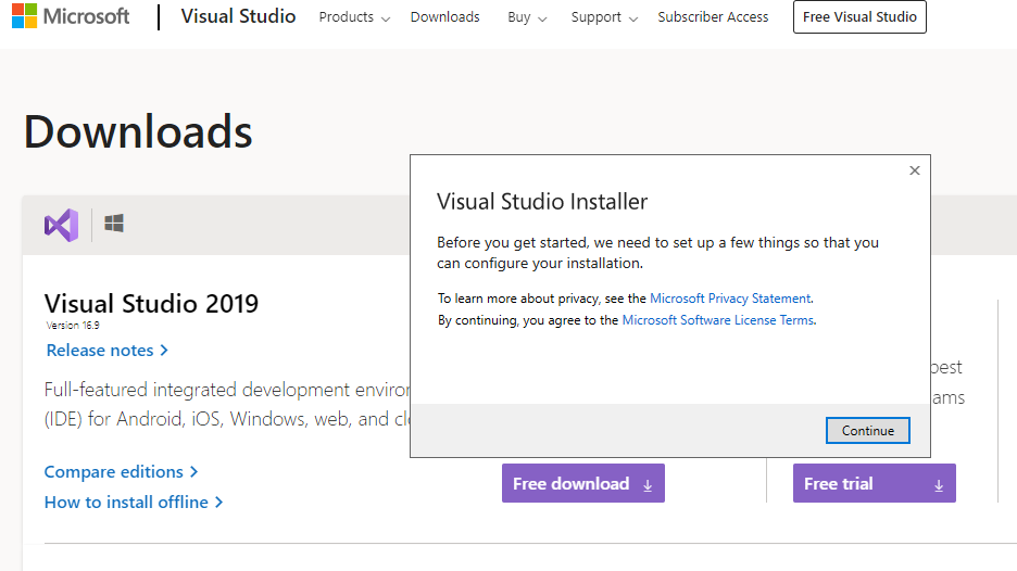 Download and Install Visual Studio
