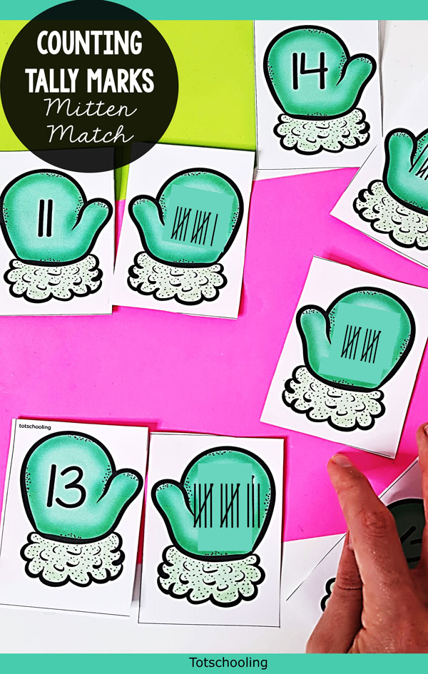 Mittens Teen Numbers & Tally Marks | Totschooling - Toddler, Preschool ...