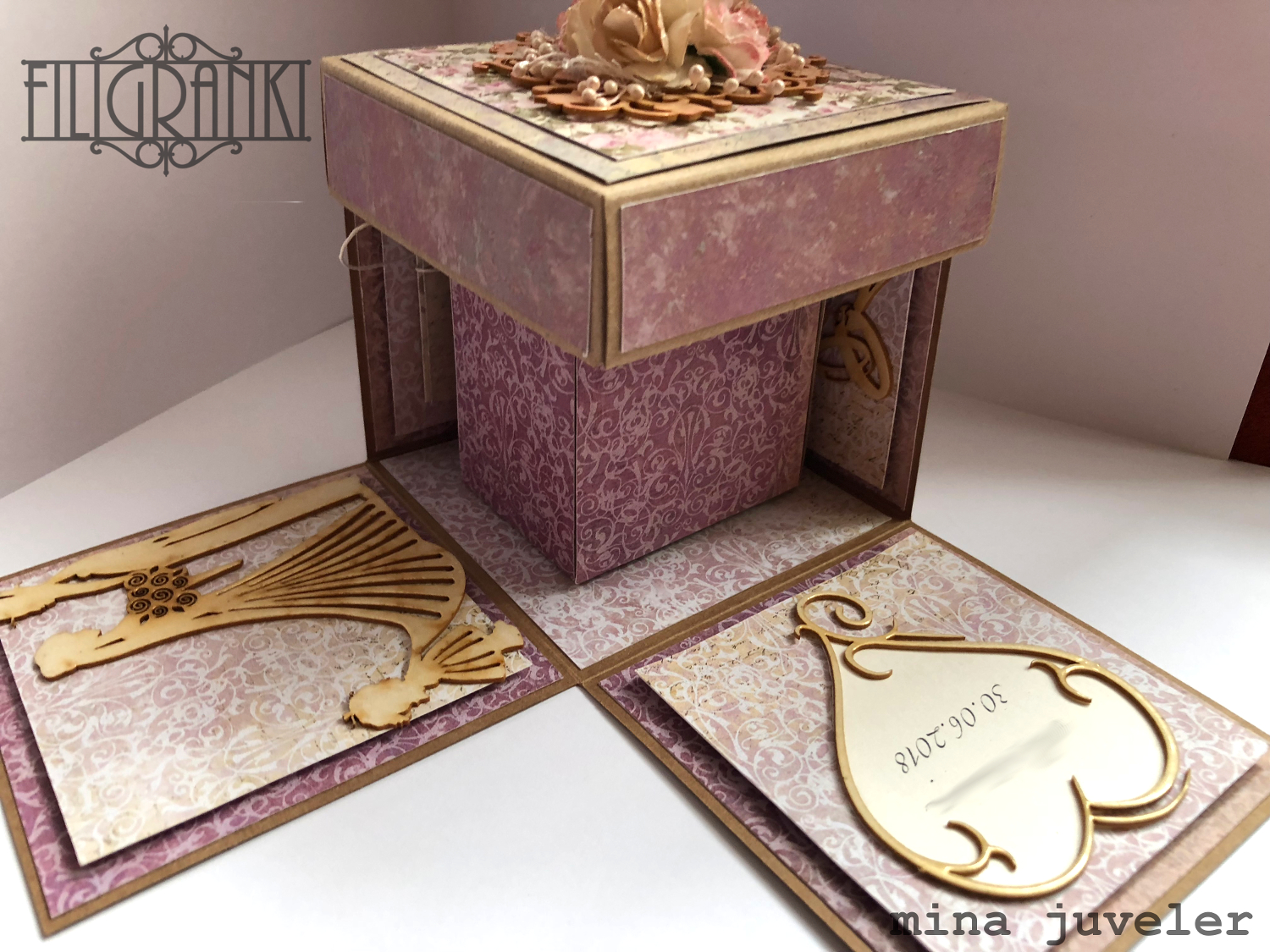 FILIGRANKI: Ślubny exploding box