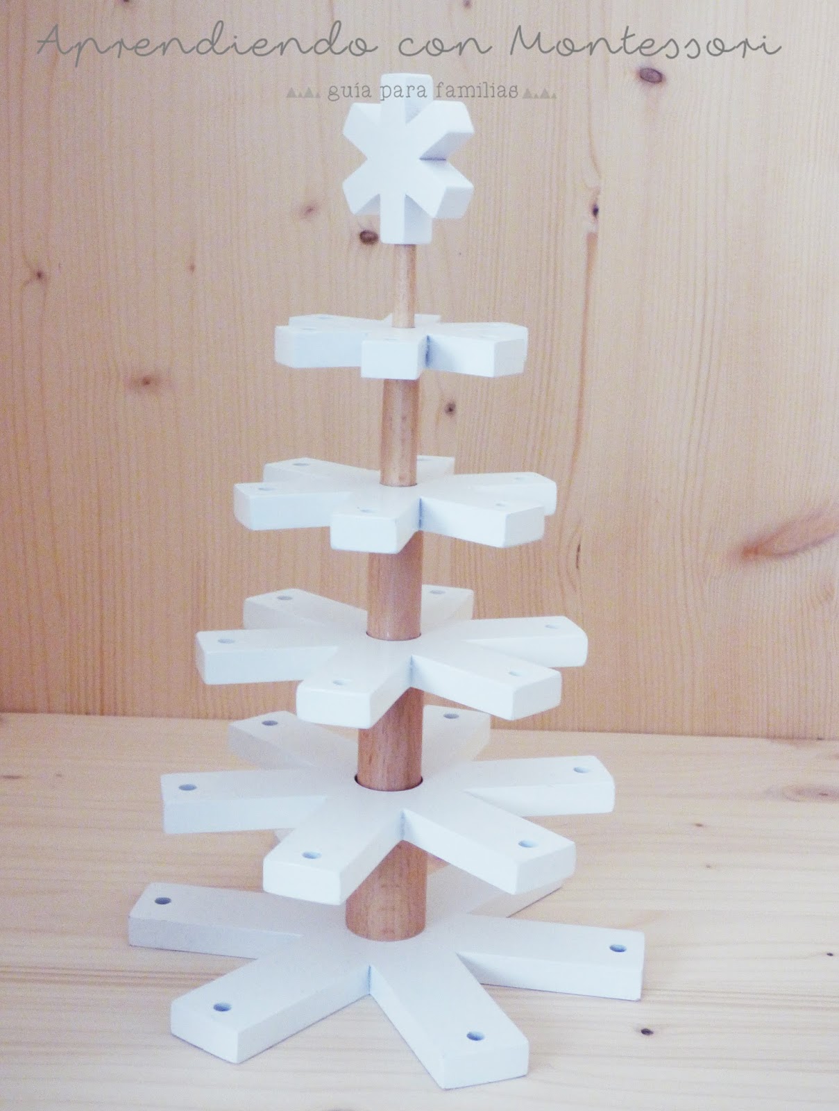 Bloques Abeto + Copos apilables - Aprendiendo con Montessori