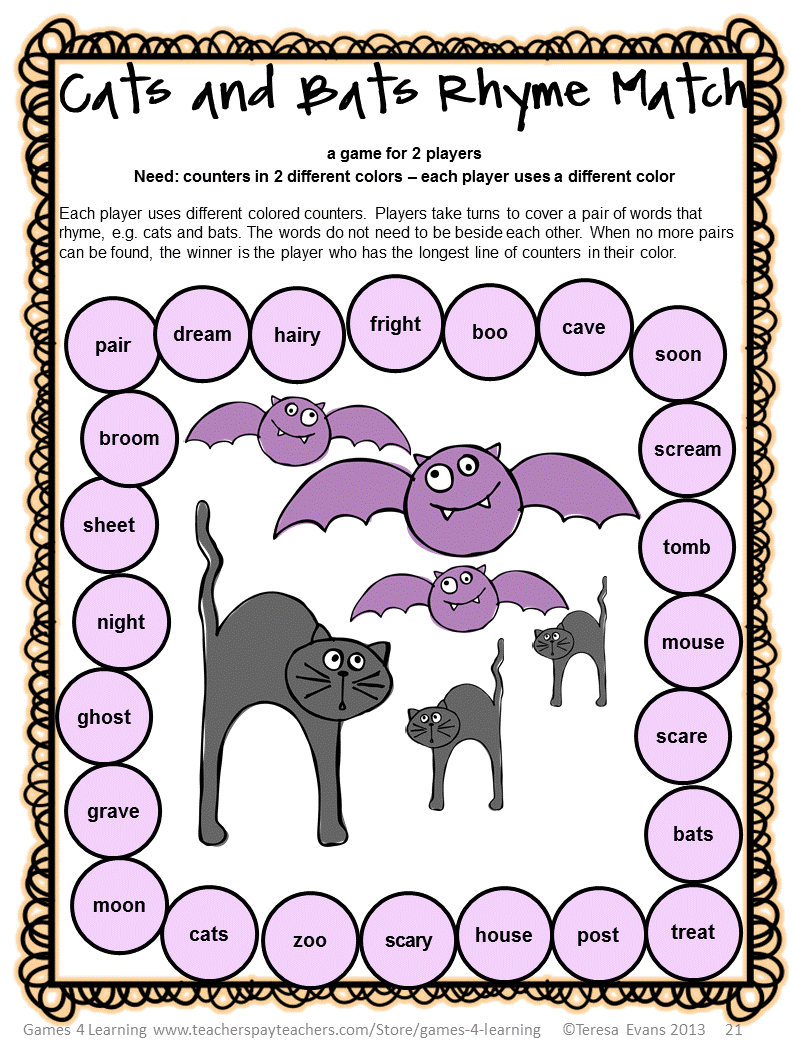 Fun Games 4 Learning: Halloween Literacy Freebies