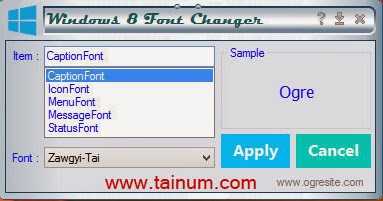 window 8 fonts change တႃႇၶဵင်ႇၽွၼ်ႉ တီႈၼႂ်း window8 (လၢႆးၸႂ်ႉမၼ်းၵေႃႈပ ...