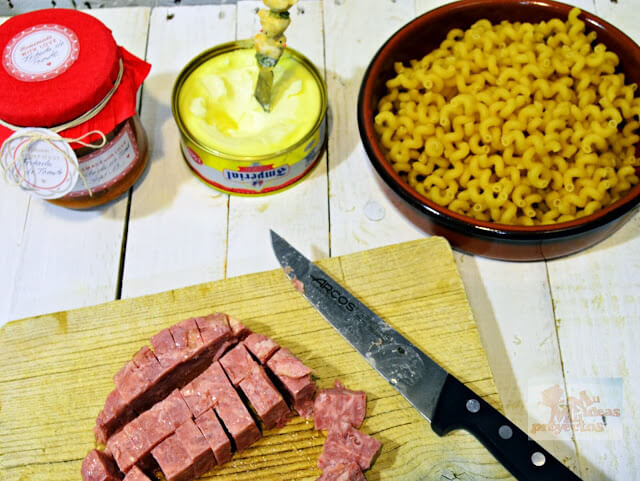 FUSILLINIS CON FIAMBRE DE LATA Y FRITADA - Mil ideas, mil proyectos