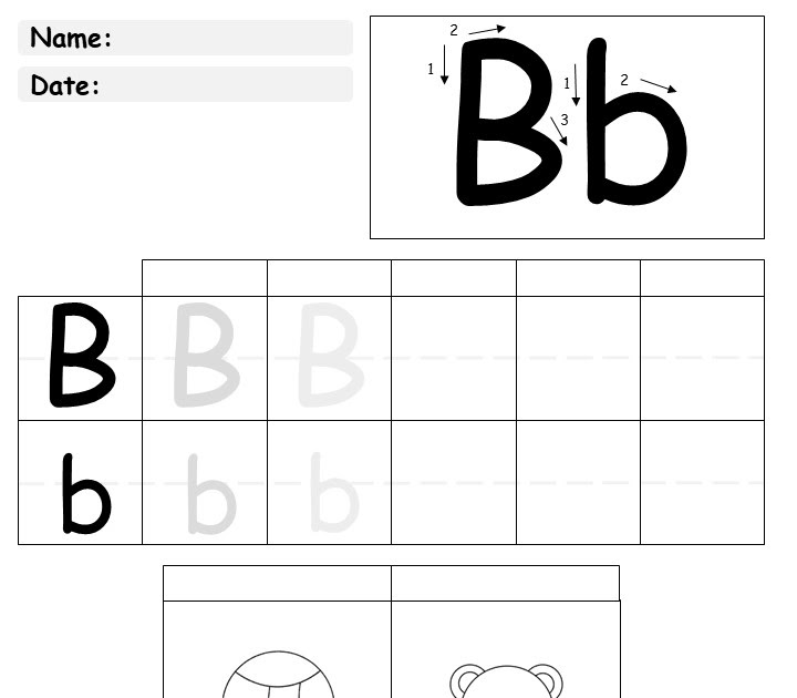 PrintablesWeNeed: Let's learn the Alphabets - B