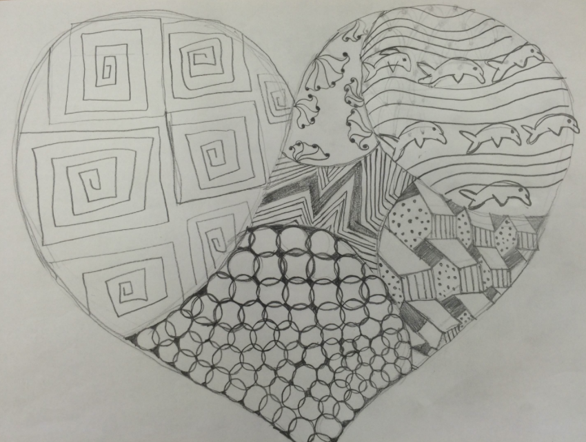Easy Heart Zentangle Patterns
