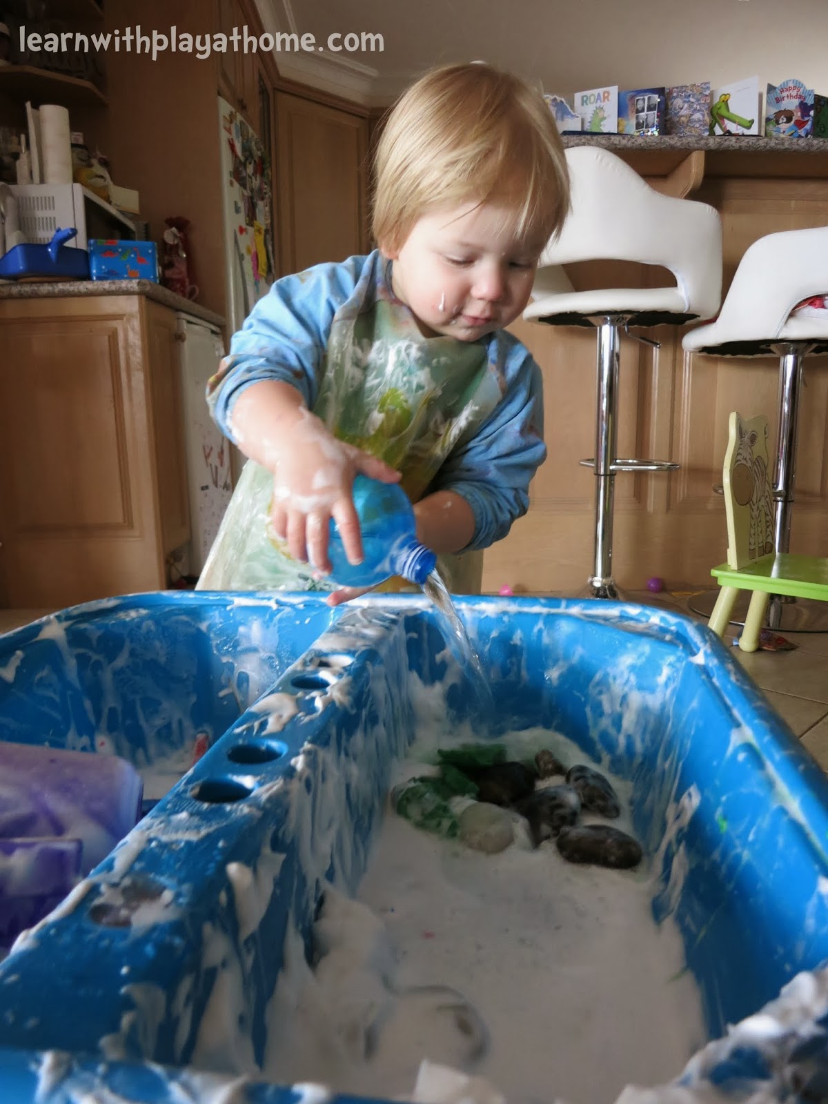 Learn with Play at Home: Clean the Rocks. Toddler Sensory Play