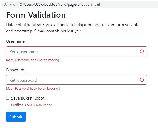 Cara Membuat Form Validation dengan Bootstrap - KETUTRARE