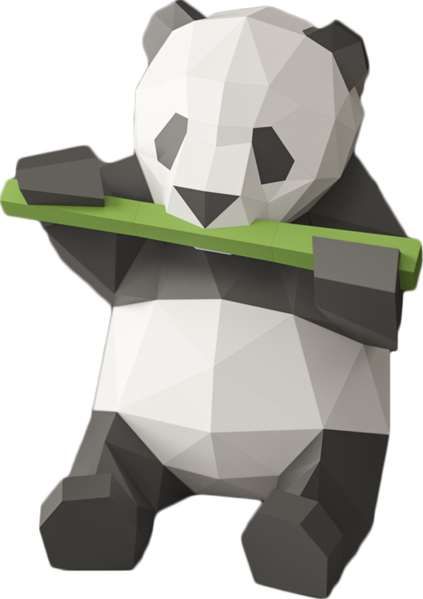 Panda with Bamboo | Papercraft