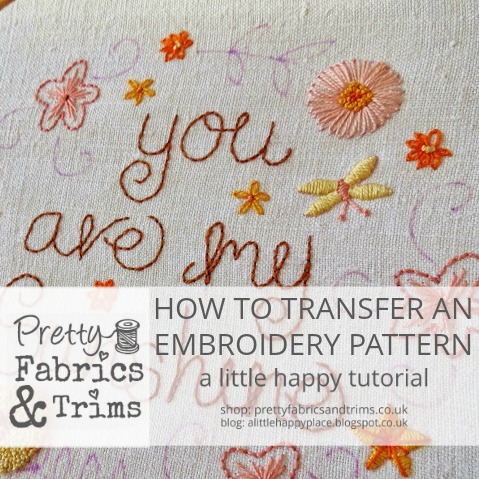 How I transfer an embroidery pattern | A Little Happy Place