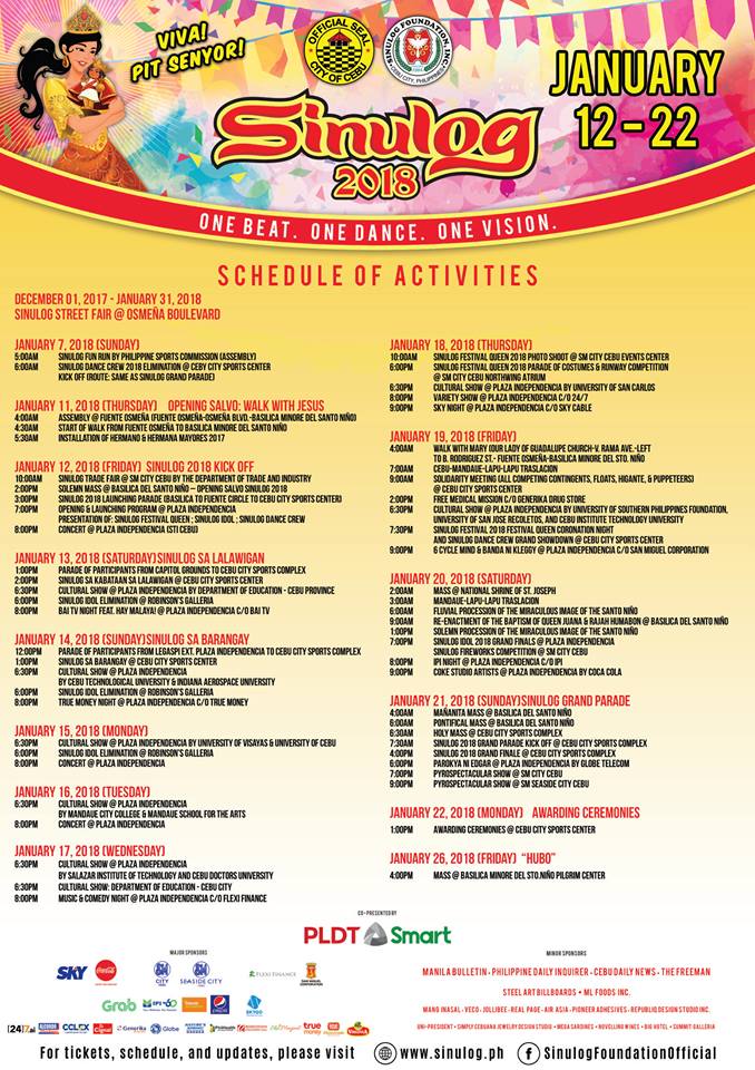 The Geeky Momm: SINULOG FESTIVAL 2018 Schedule of Activities and ...