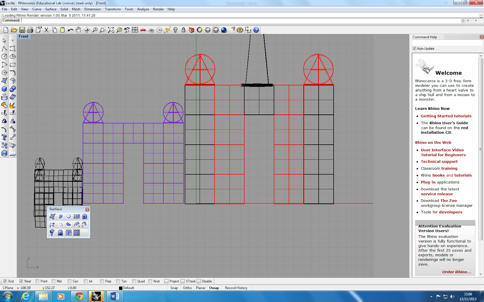 surtur king of fire designs: rhino cad castle