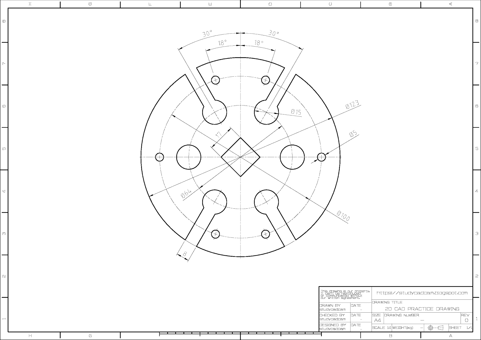 Ejercicios para AutoCAD 2D