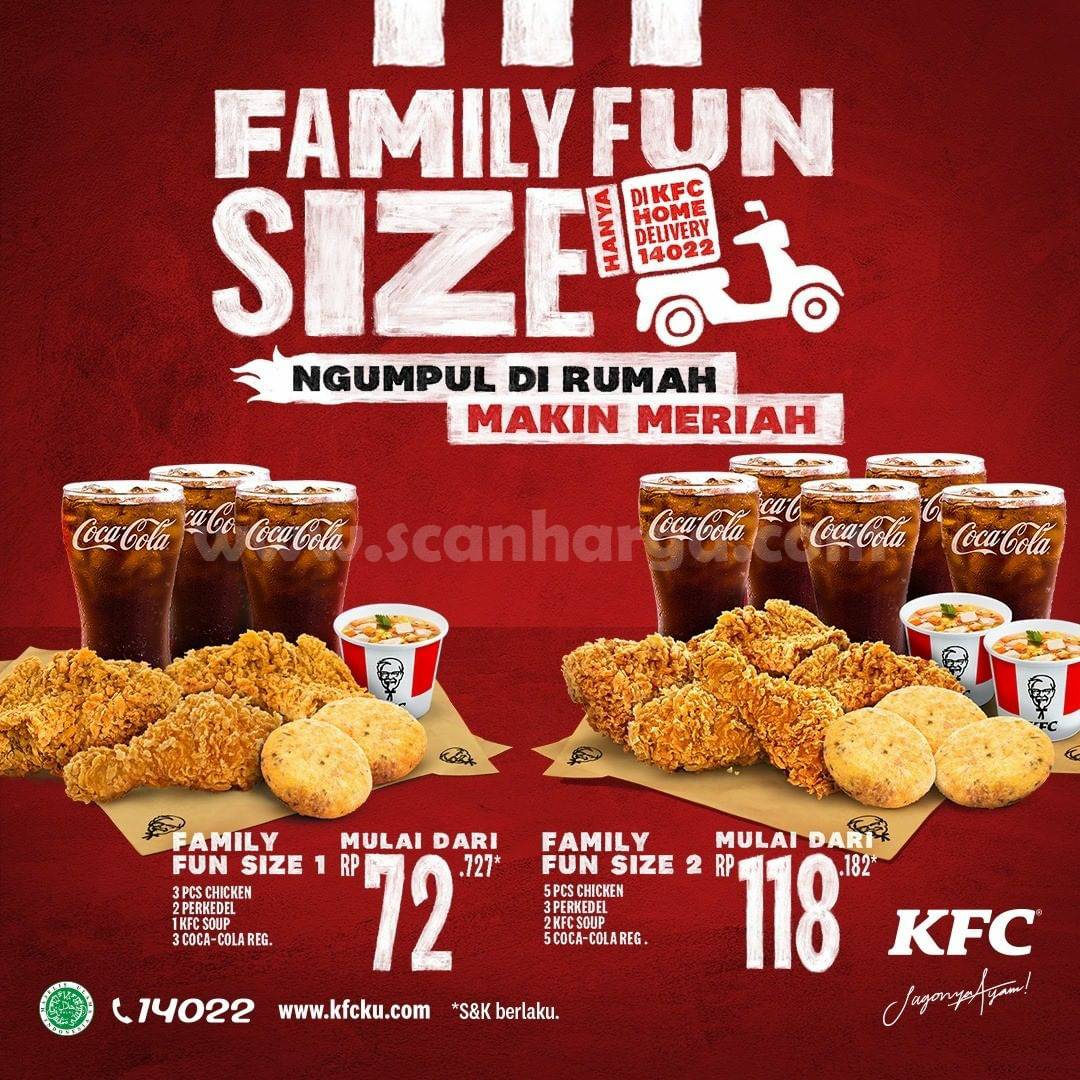 KFC Promo HARI INI! Paket FAMILY FUN SIZE Harga mulai Rp 72.727 - scanharga
