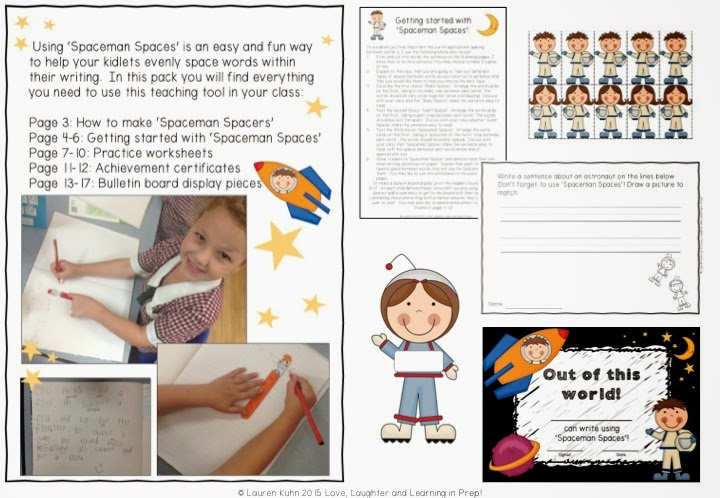 Love, Laughter and Learning in Prep!: Let's Use 'Spaceman Spaces'!