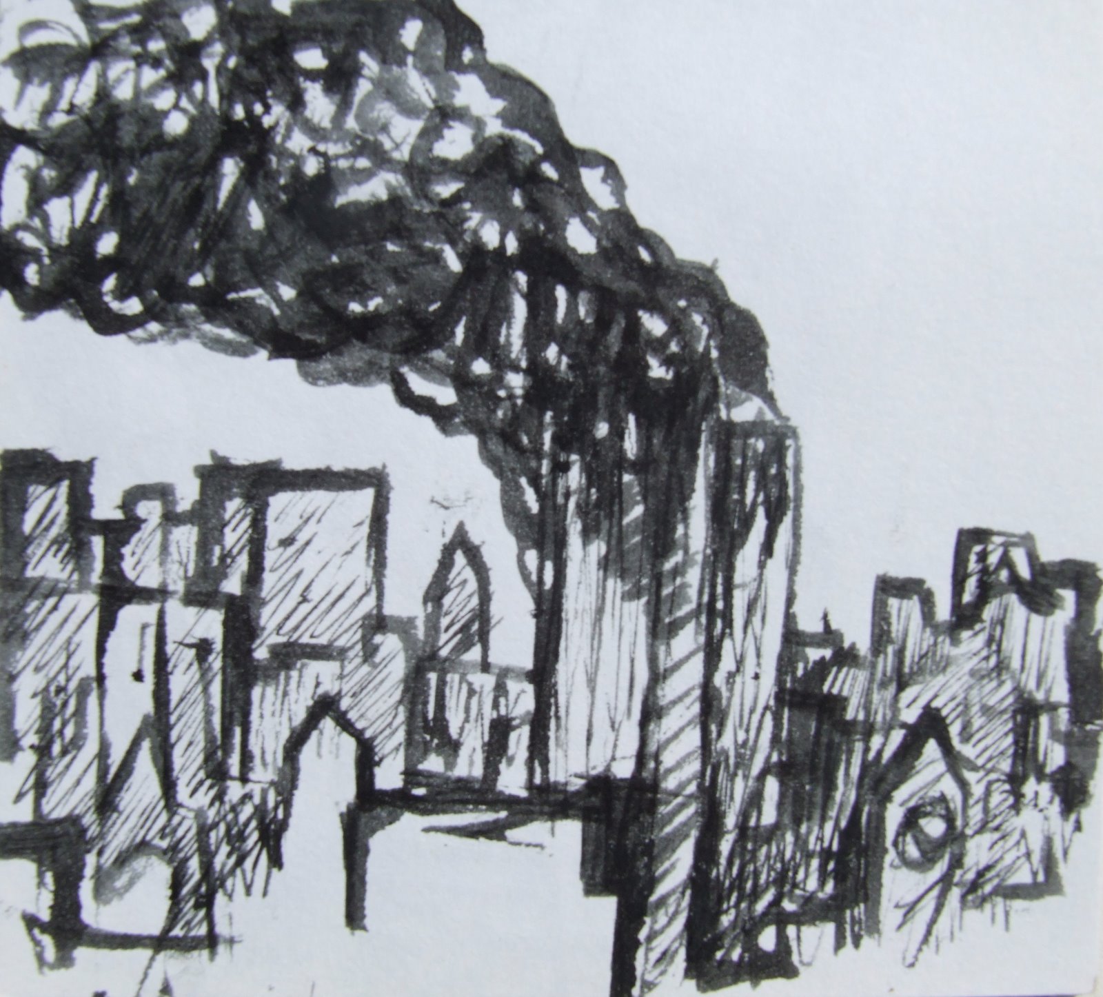 Day2day: 9 / 11 sketchbook (drawings from the TV, Sept 11th / 12th 2001))