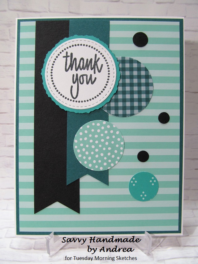 Savvy Handmade Cards: Thank You Card with Circles - TMS #548