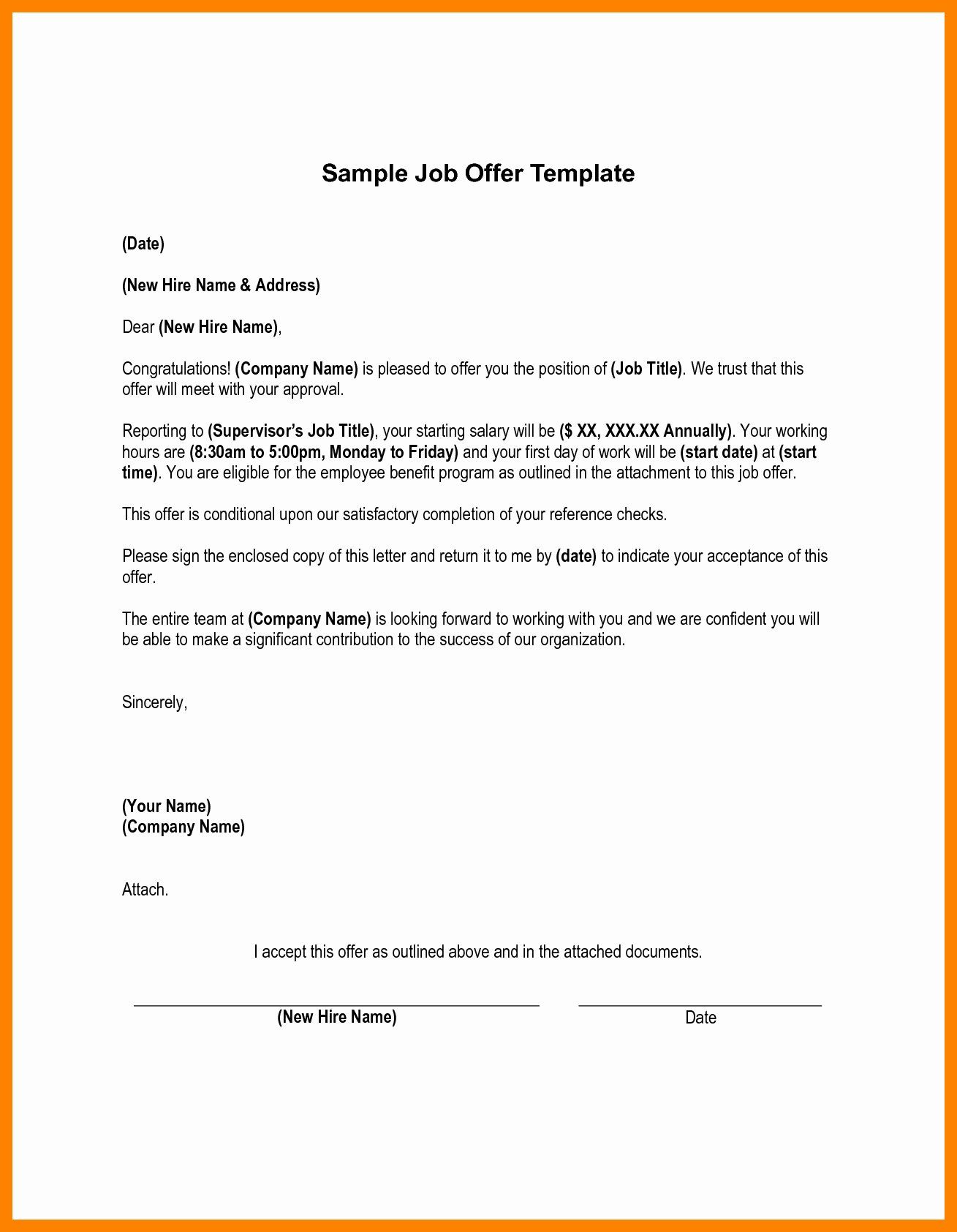 Addendum To Offer Letter Template ~ Resume Letter