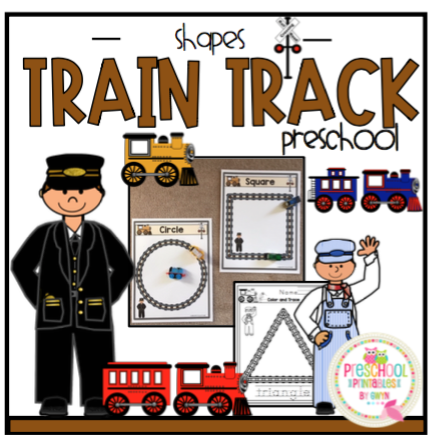 Train Track Shape Mats and More ~ Preschool Printables