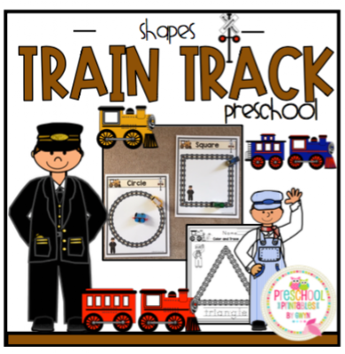 Train Track Shape Mats and More ~ Preschool Printables