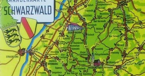 Scarlett postcard: Map of Schwarzwald, Germany
