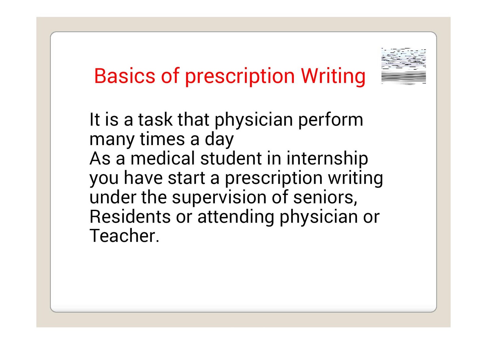 Dr Irshad: AN IDEAL PRESCRIPTION WRITING