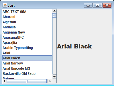 Java programs: JList