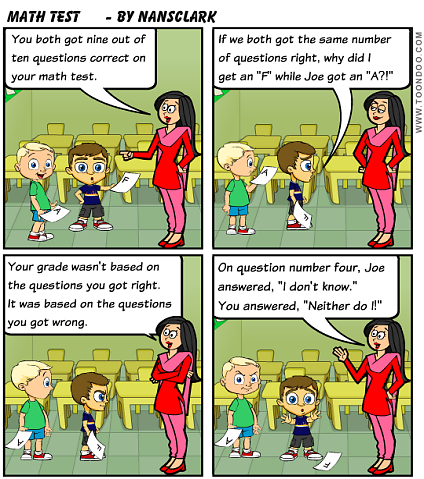 Math Test - Cartoon Thursday - An Engineer's Aspect